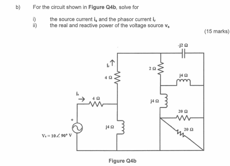 Solved b) For the circuit shown in Figure Q4b, solve for the | Chegg.com