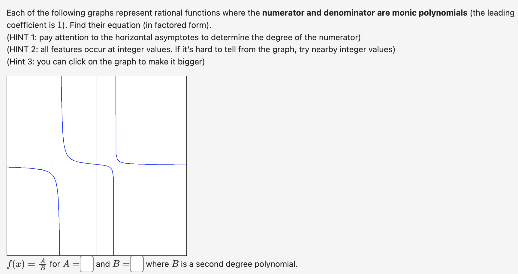 Solved Each of the following graphs represent rational | Chegg.com