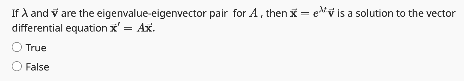 Solved If λ ﻿and vec(v) ﻿are the eigenvalue-eigenvector pair | Chegg.com