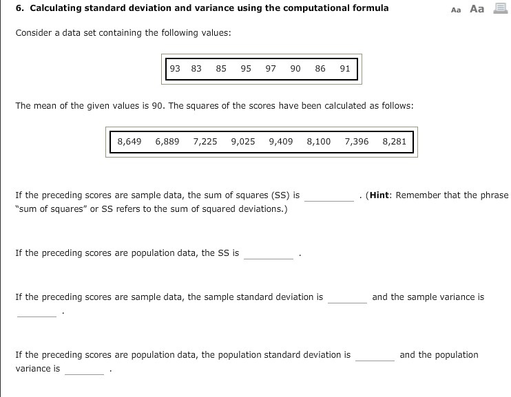 Solved 5 Calculating Standard Deviation And Variance Using Chegg