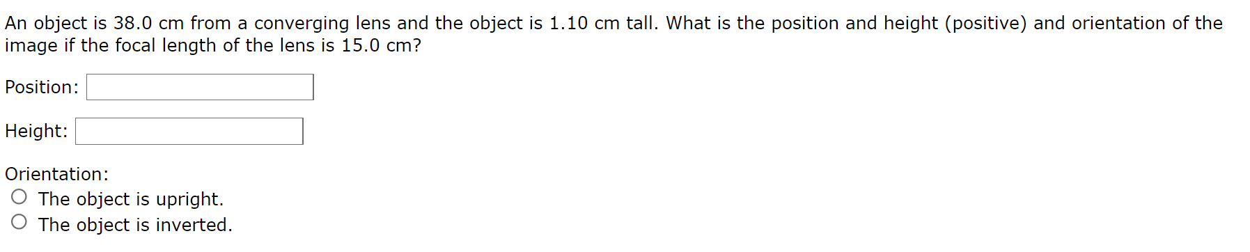 Solved An object is \\( 38.0 \\mathrm{~cm} \\) from a | Chegg.com