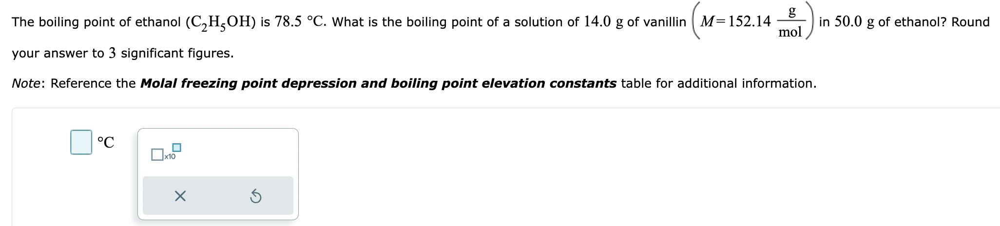 Solved The boiling point of ethanol (C2H5OH) is 78.5∘C. What | Chegg.com