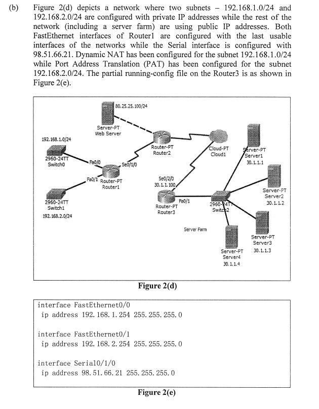 Solved (b) Figure 2(d) depicts a network where two subnets - | Chegg.com