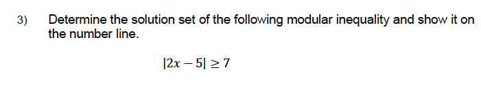 Solved 3) Determine the solution set of the following | Chegg.com