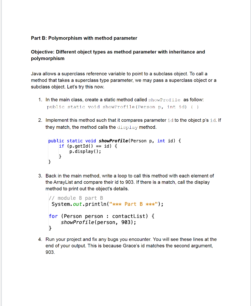 Solved ITSC 1213 - Inheritance Part 3 *** Please answer all | Chegg.com