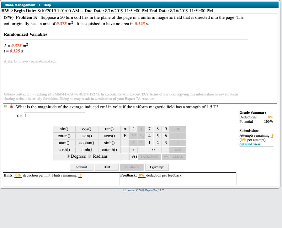 Solved Class Management | Help HW 9 Begin Date: 8/10/2019 | Chegg.com
