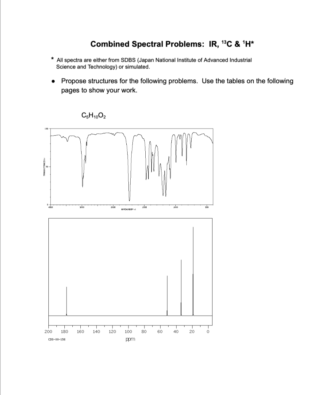 Solved Combined Spectral Problems: IR, ?13C&?1H**All spectra | Chegg.com