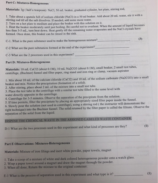 Solved 7. Classify the following into Pure Substances and | Chegg.com