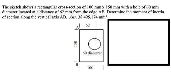 Solved The sketch shows a rectangular cross-section of 100 | Chegg.com