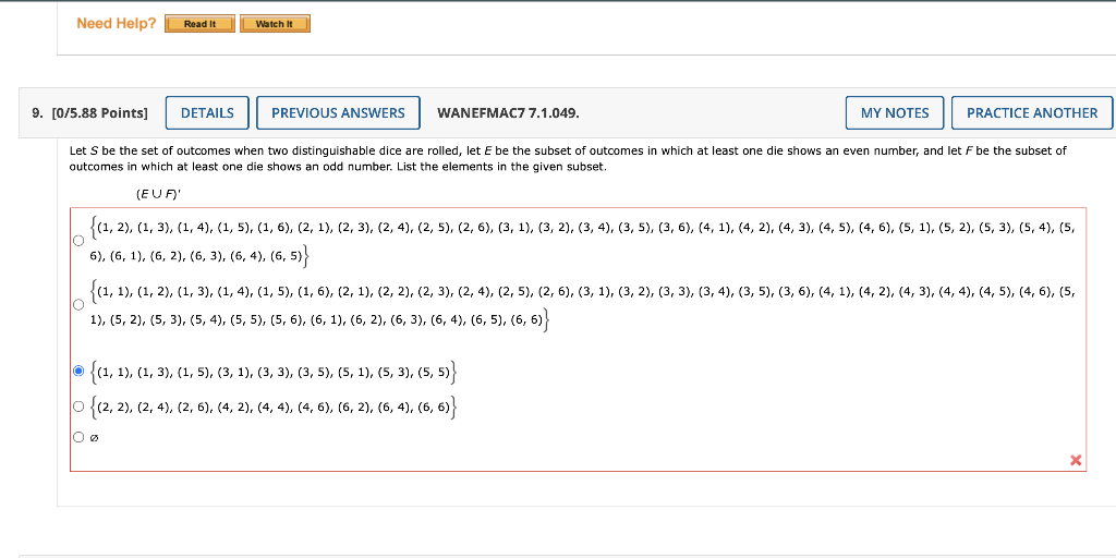Solved [0/5.88 Points] WANEFMAC7 7.1.049. Let S be the set | Chegg.com