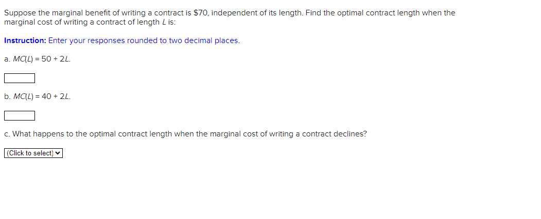 Solved Suppose the marginal benefit of writing a contract is | Chegg.com