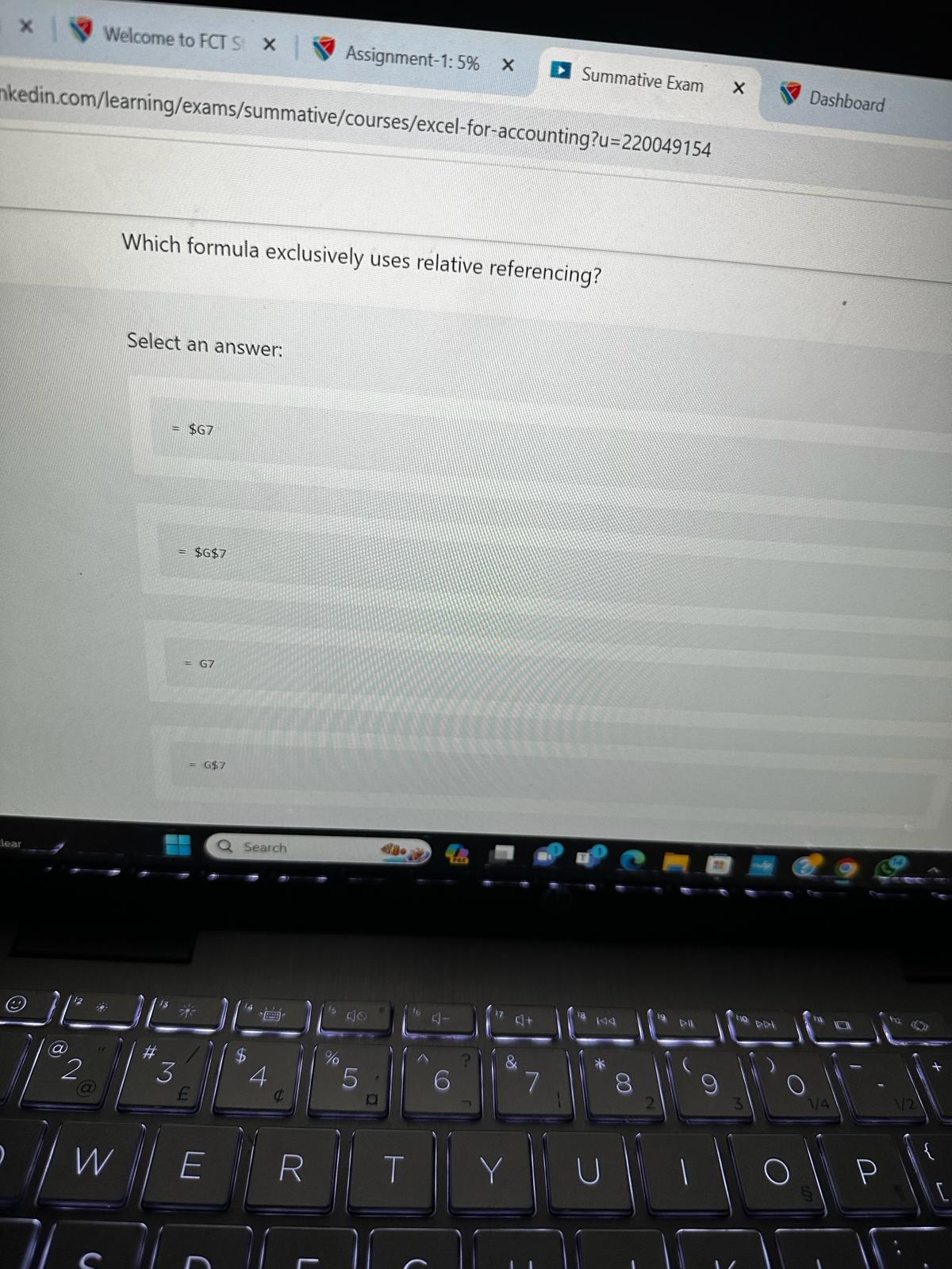 Solved In excel Which formula exclusively uses relative | Chegg.com