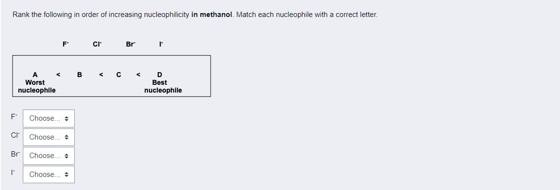 Solved Rank the following in order of increasing | Chegg.com