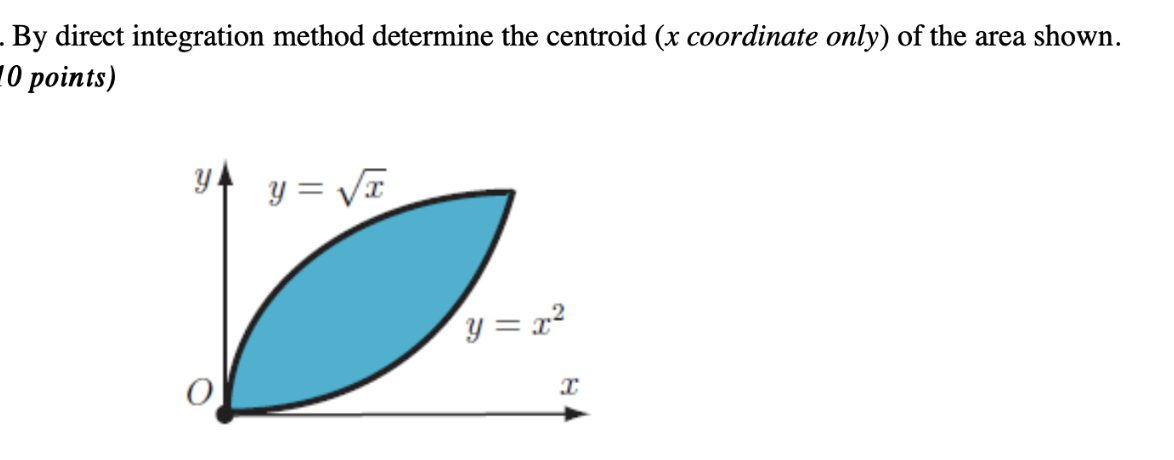 Solved - By direct integration method determine the centroid | Chegg.com