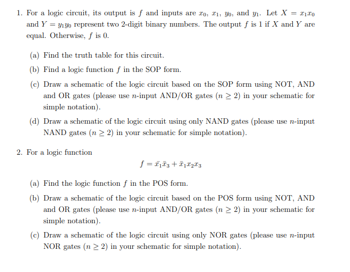 Solved For a logic circuit, its output is f ﻿and inputs are | Chegg.com