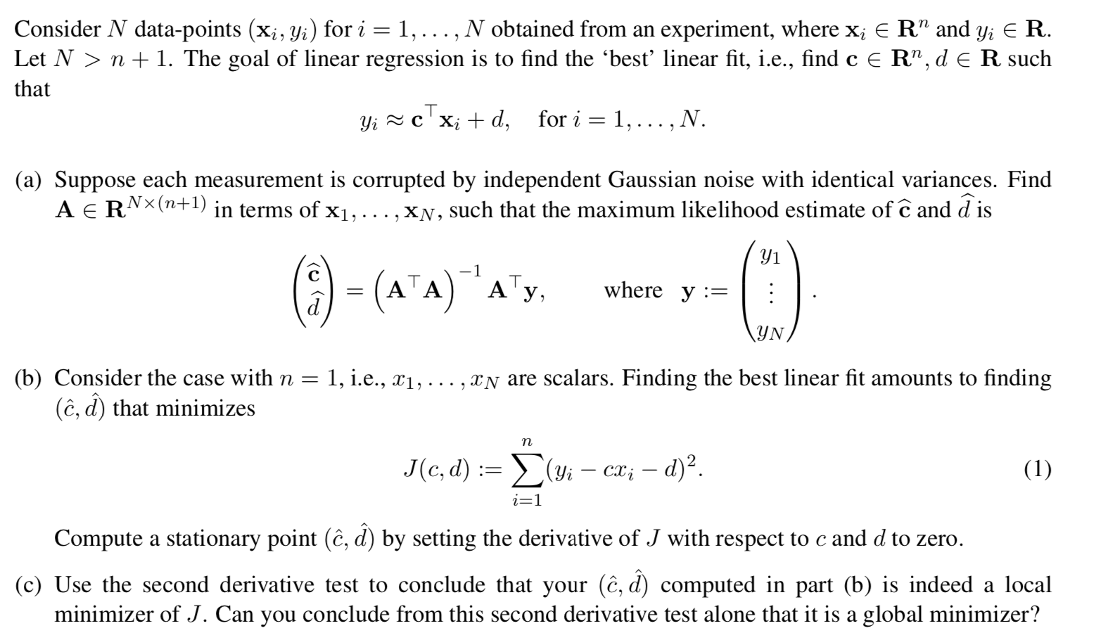 Consider N data-points (xi, Yi) for i = 1, ..., N | Chegg.com Consider N data-points (xi, Yi) for i = 1, ..., N | Chegg.com
