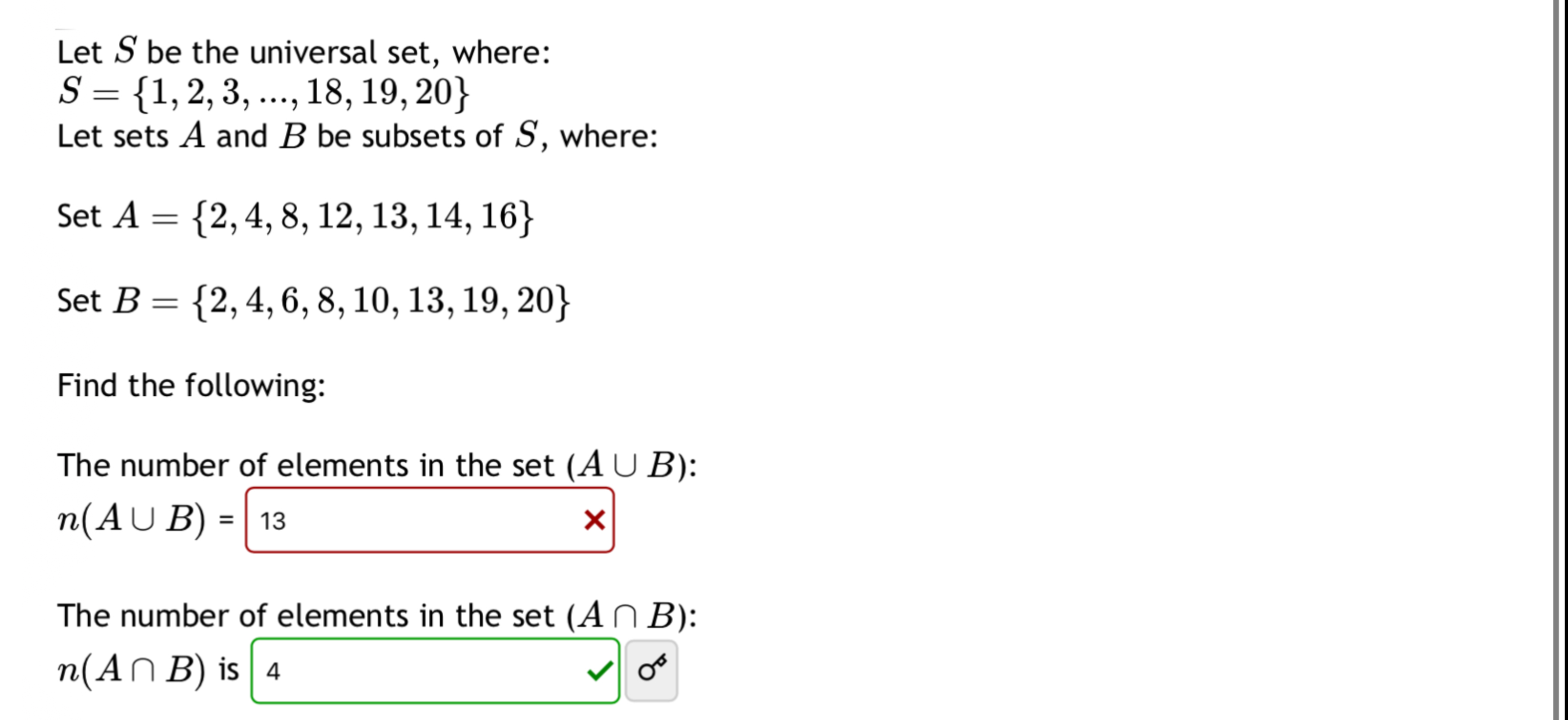 Solved Let S ﻿be the universal set, | Chegg.com