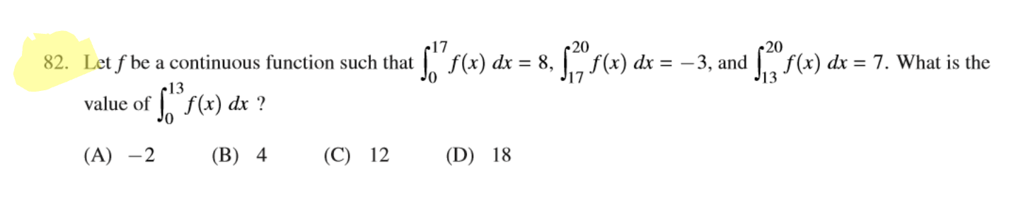 Solved 82. Let f be a continuous function such that | Chegg.com