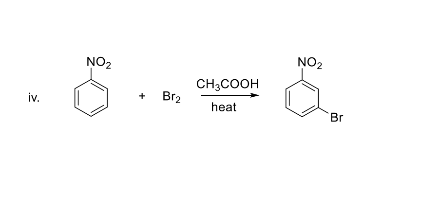 Solved NO2 NO2 CH3COOH iv. + Br2 heat Br | Chegg.com