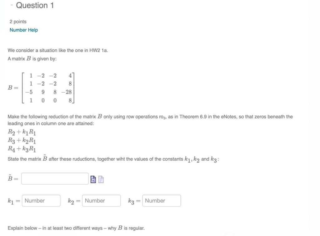 Solved Question 1 2 points Number Help We consider a | Chegg.com