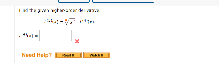 Solved Find the given higher-order derivative. | Chegg.com