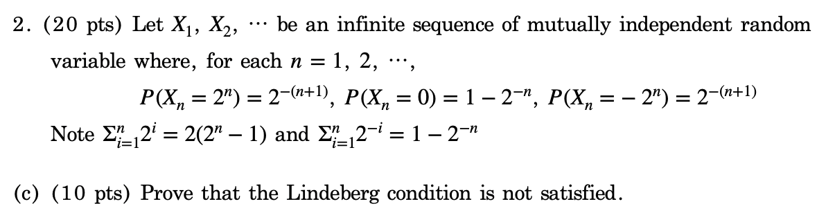 Solved (20 ﻿pts) ﻿Let x1,x2,... ﻿be an infinite sequence of | Chegg.com