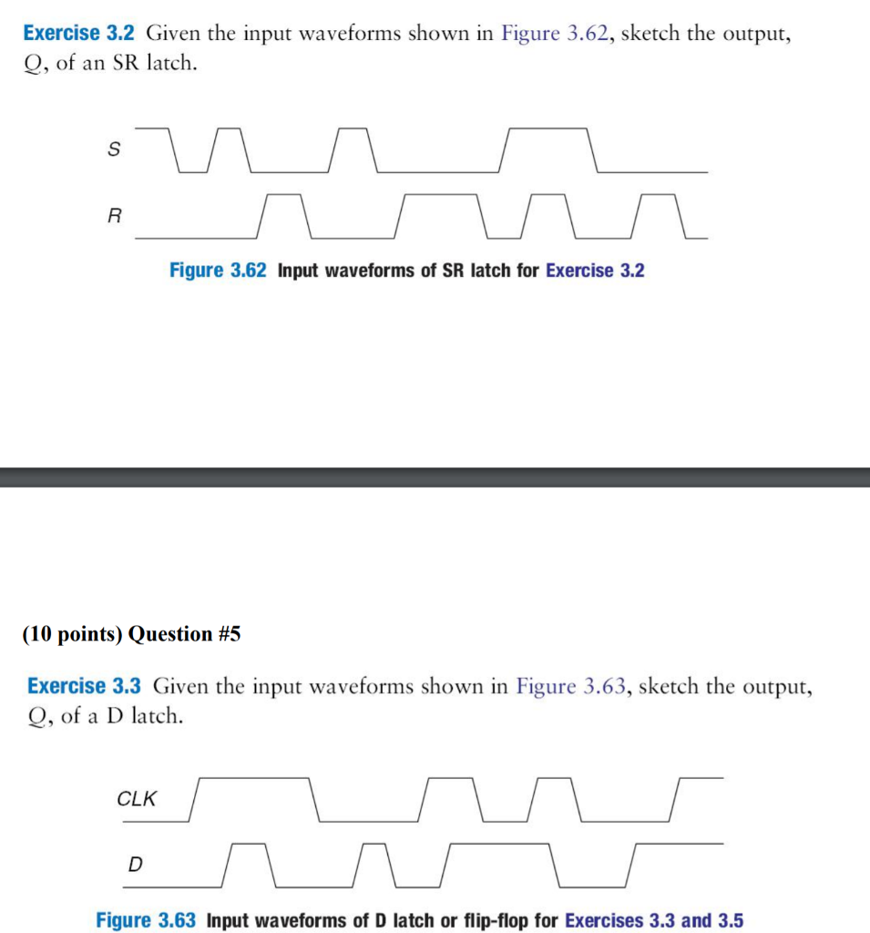 Solved Exercise 32 Given The Input Waveforms Shown In 