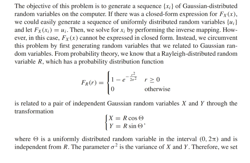 5.2 Generation of Gaussian Random Variables Additive | Chegg.com