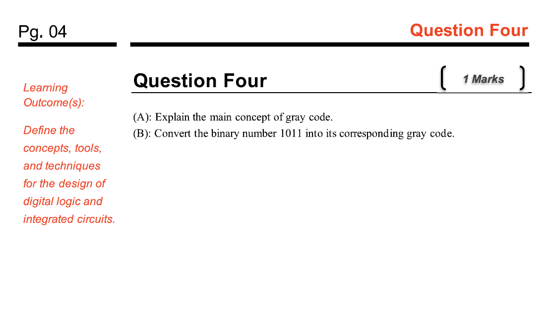 Solved (A): Explain the main concept of gray code. (B): | Chegg.com