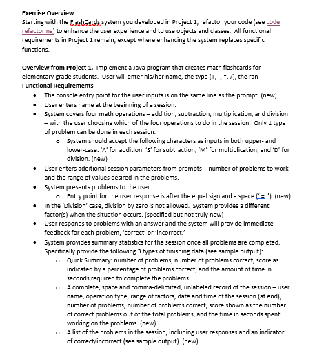 Solved Exercise Overview Starting with the Flashcards system | Chegg.com