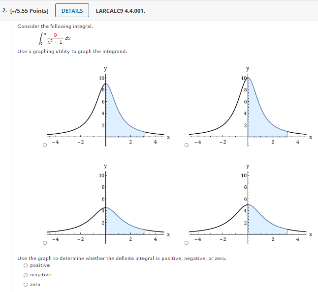 Solved Consider the following integral. ∫0πx2+19dx Use a | Chegg.com