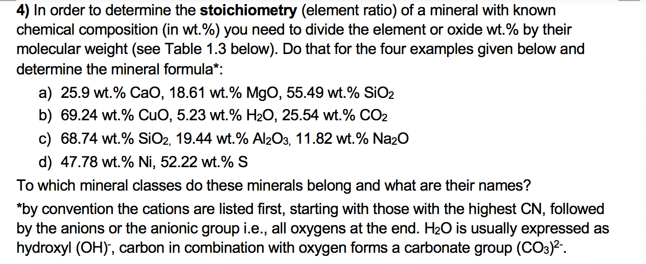 Solved 4) In order to determine the stoichiometry (element | Chegg.com