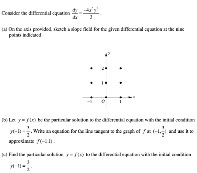 Solved Consider the differential equation dxdy=3−4x3y2. (a) | Chegg.com