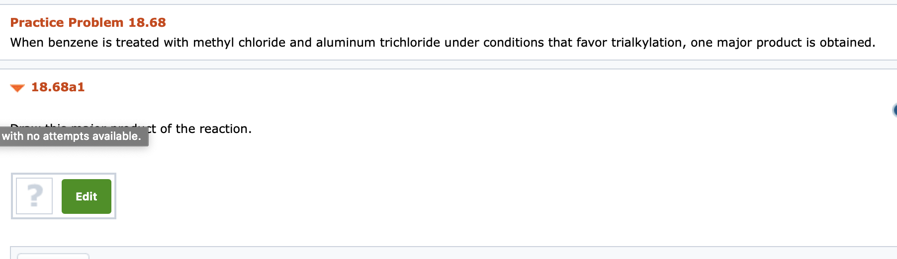 Solved Practice Problem 18.68 When benzene is treated with | Chegg.com
