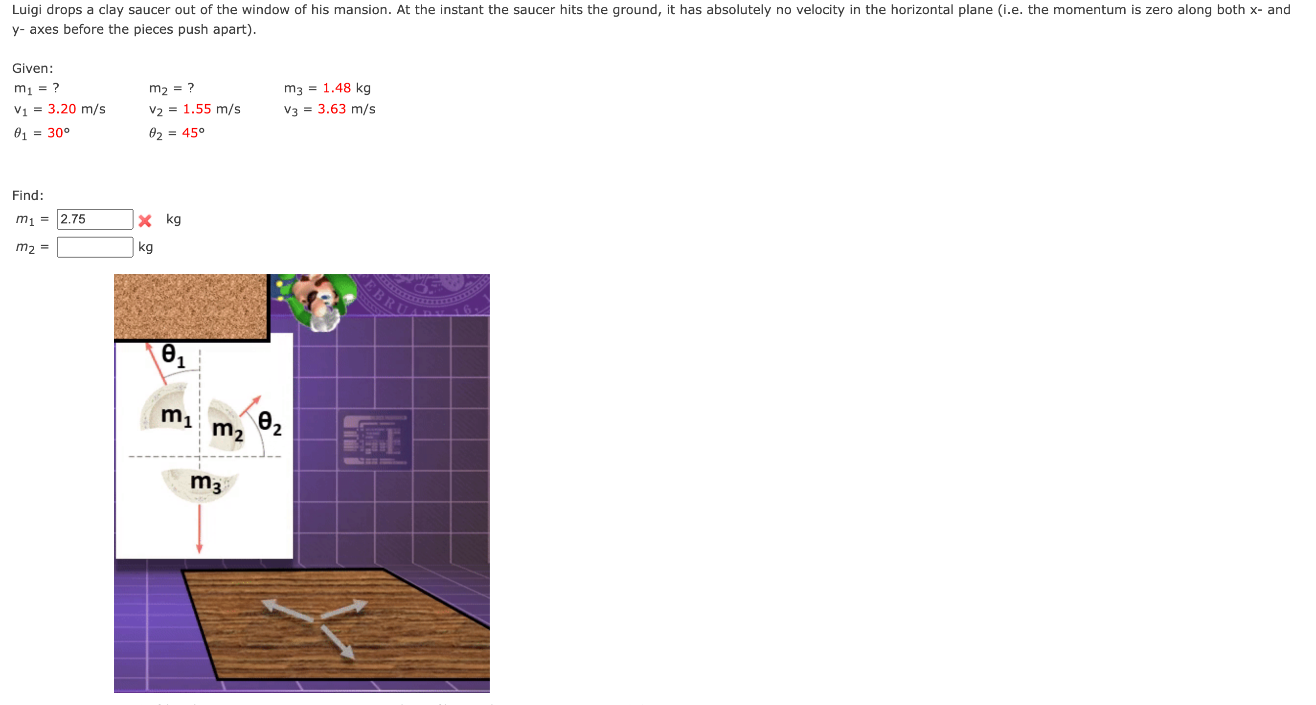 Solved m3=1.48 kgv3=3.63 m/s | Chegg.com