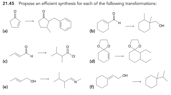 Solved 21.45 Propose an efficient synthesis for each of the | Chegg.com