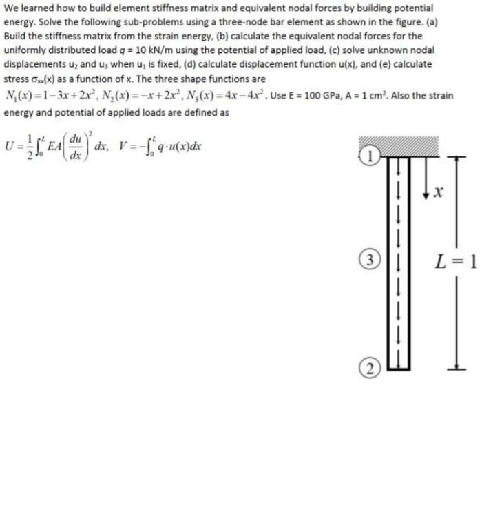 Solved We learned how to build element stiffness matrix and | Chegg.com