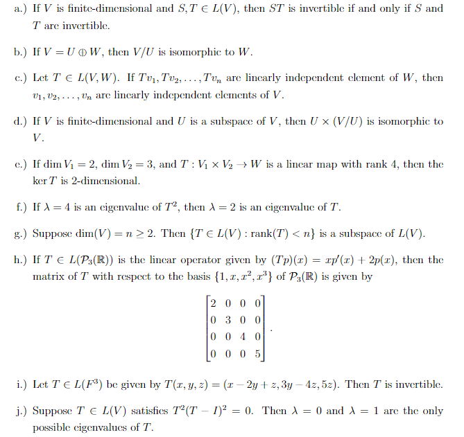 Solved Determine these are true or not | Chegg.com