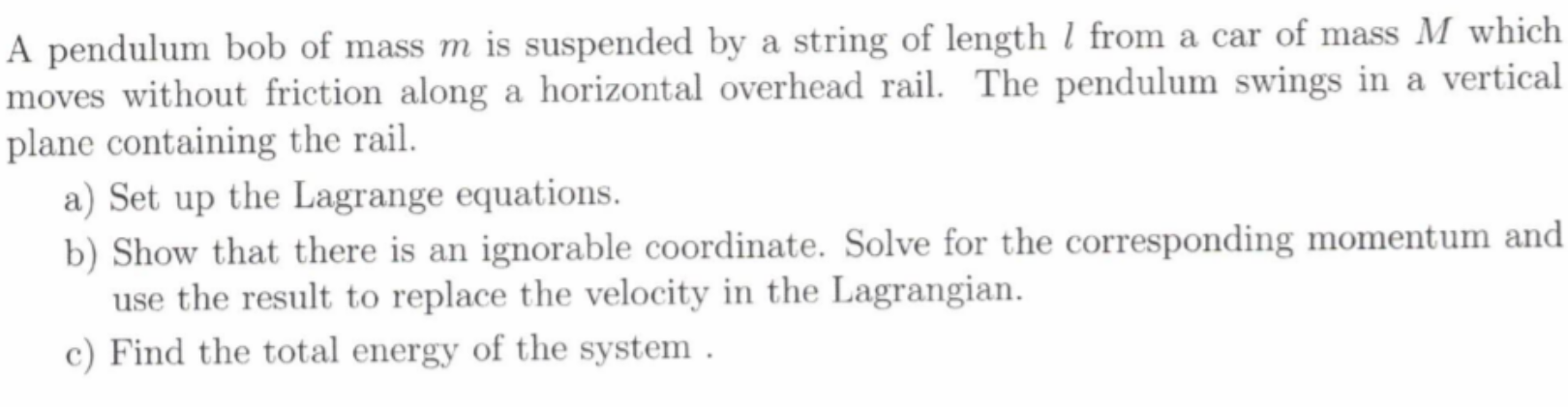 Solved A pendulum bob of mass m is suspended by a string of | Chegg.com