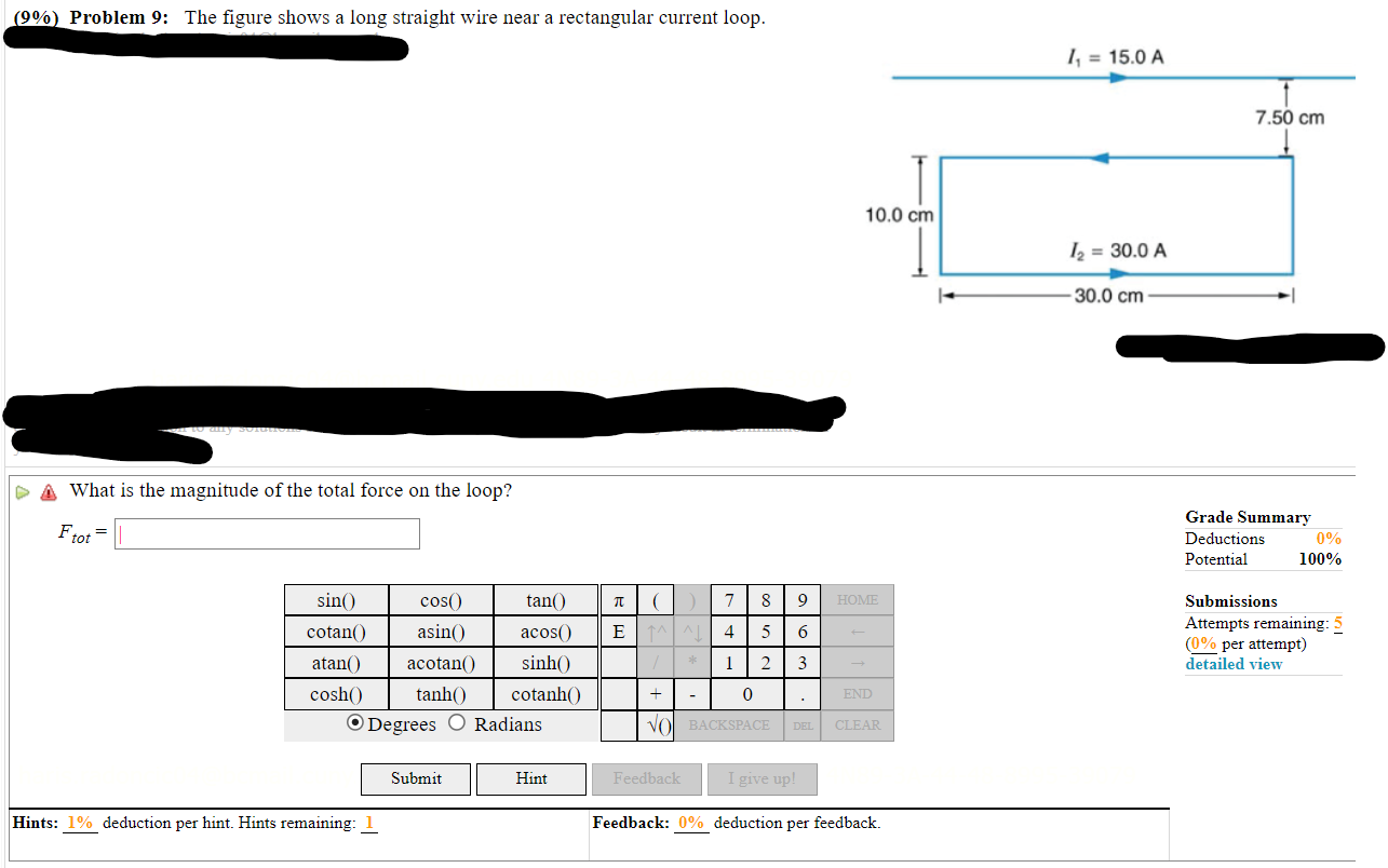 Solved (9\%) Problem 9: The figure shows a long straight | Chegg.com