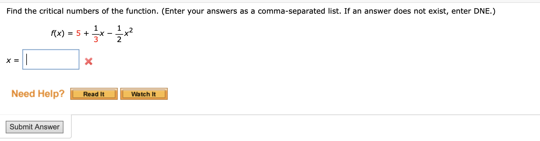 Solved f(x)=5+31x−21x2 | Chegg.com