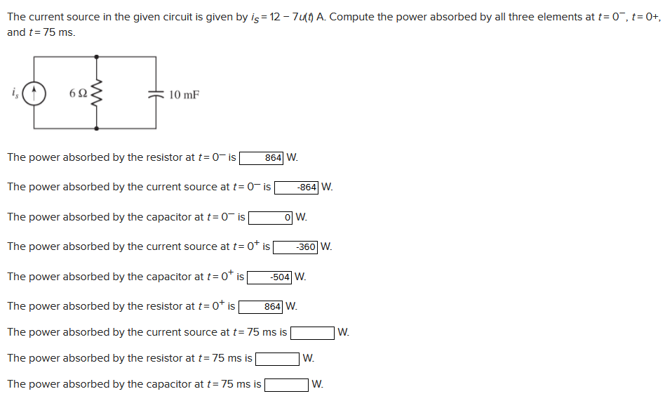 Solved The current source in the given circuit is given by | Chegg.com