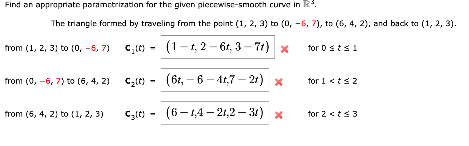 Solved Find an appropriate parametrization for the given | Chegg.com