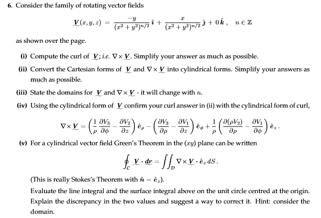 Solved 6. Consider the family of rotating vector fields | Chegg.com