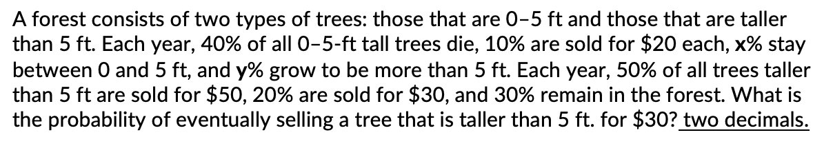 Solved A forest consists of two types of trees: those that | Chegg.com