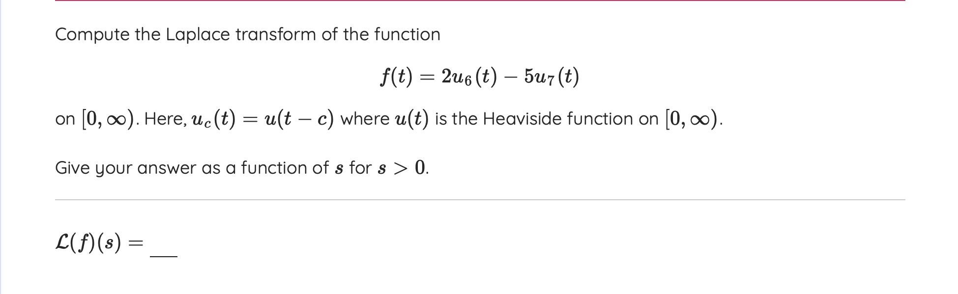 Solved Compute the Laplace transform of the function | Chegg.com