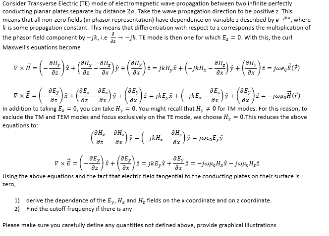 Solved Consider Transverse Electric (TE) mode of | Chegg.com
