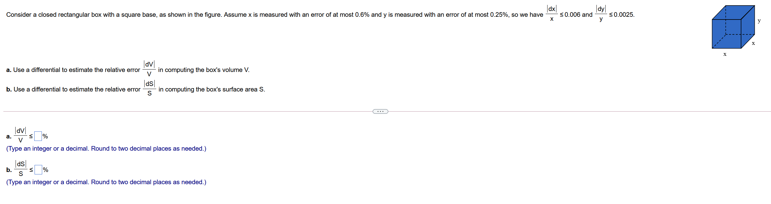 Solved |dx| |dy| Consider a closed rectangular box with a | Chegg.com