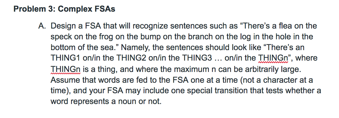 Solved Problem 3 Complex FSAs A Design A FSA That Will Chegg