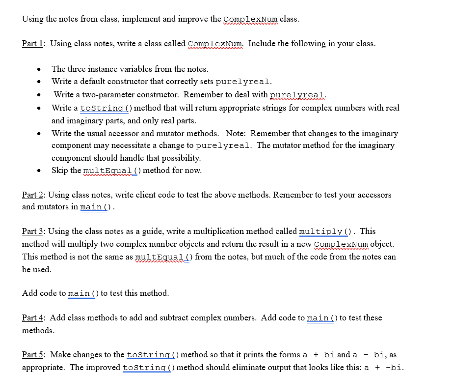 Using the notes from class, implement and improve the | Chegg.com